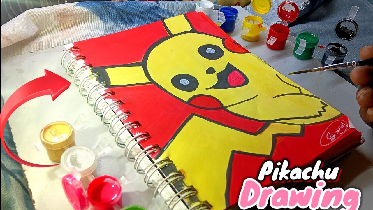 Pikachu Drawing With Water Colour | How To Draw Pikachu Drawing Easy ...