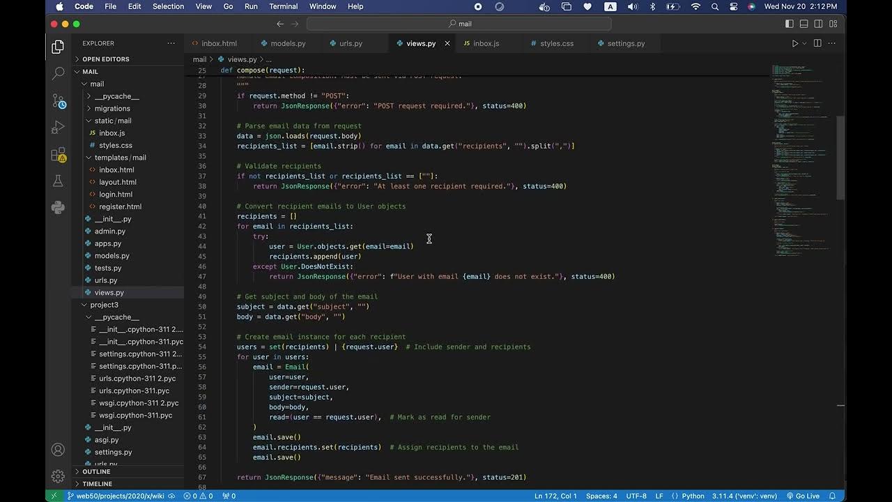 Project 3: Mail - CS50’s Web Programming with Python and JavaScript - YouTube
