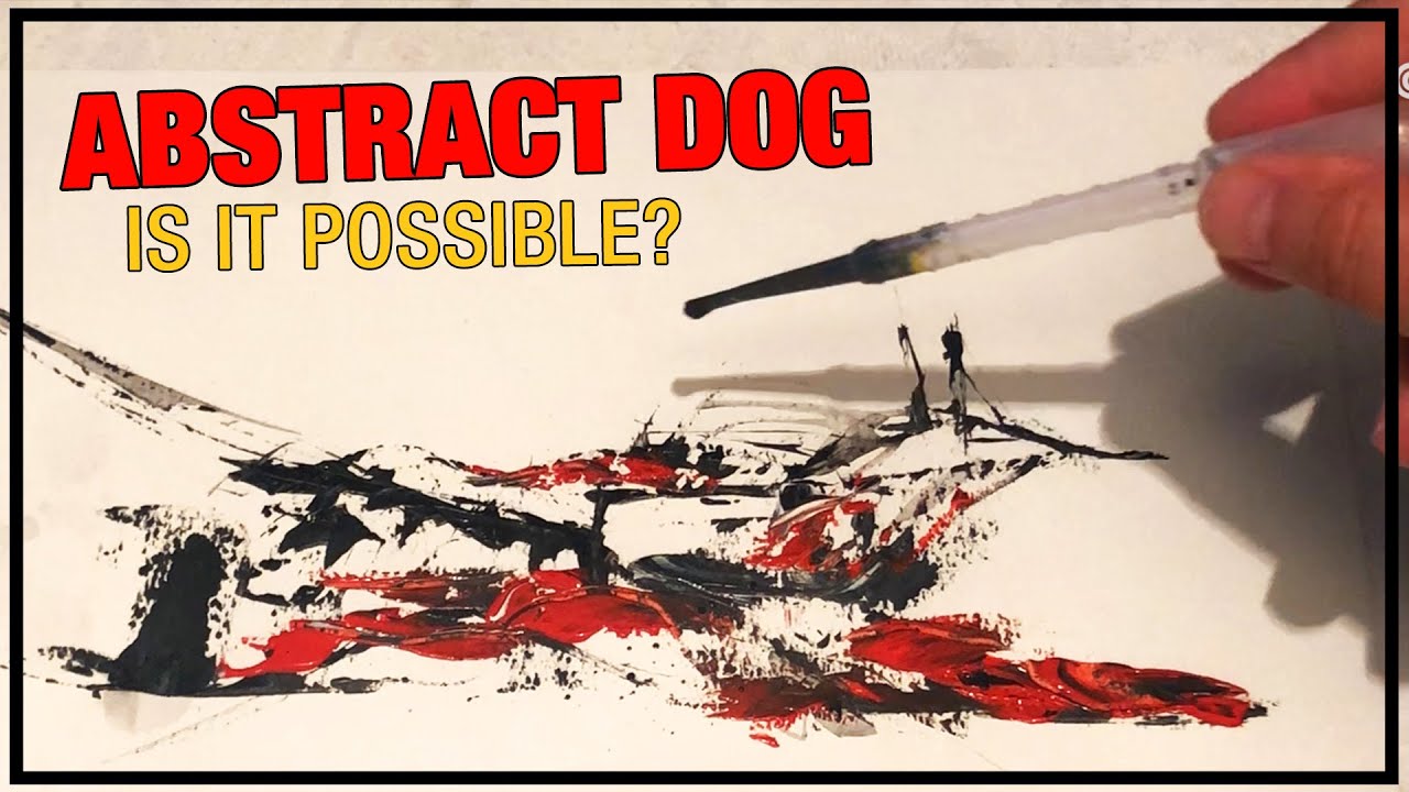 Abstract Dog Painting Demo / Day 008 / For Beginners / Daily Art ...