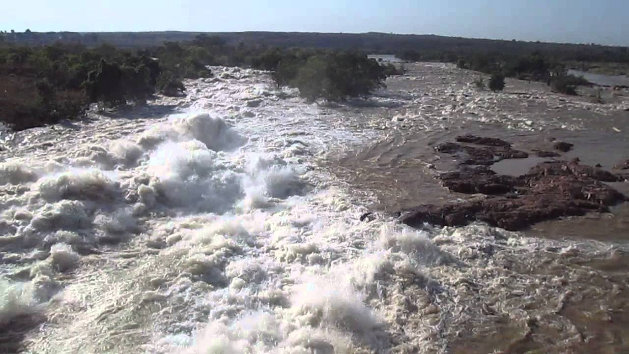 Angola Matala.River Kunene.Dynamic test open gates - YouTube