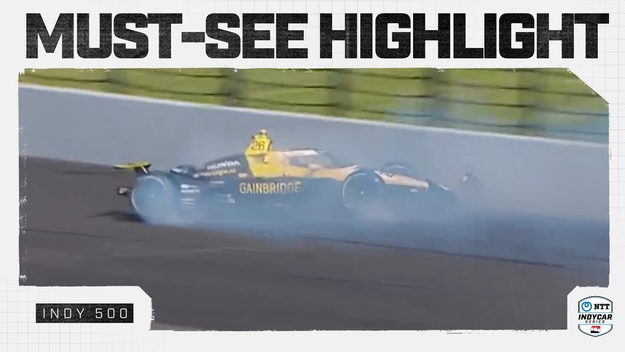 Colton Herta goes for big slide, hits wall in Indy 500 crash | INDYCAR ...