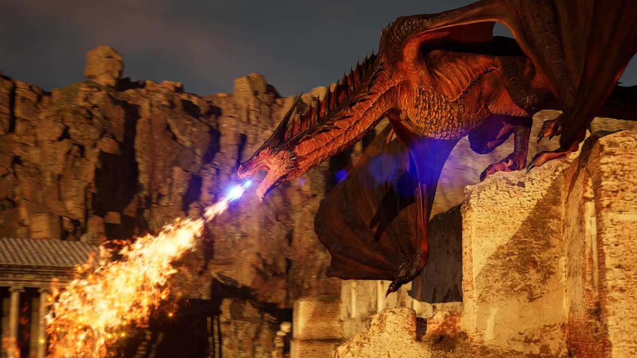 Dragon Fire Breath #cgi #unrealengine5 #fire #firebreather #vfx # ...