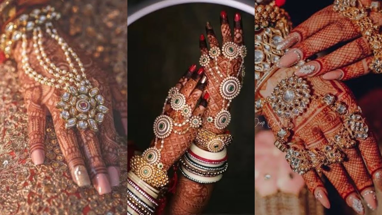 Gold Hathfull design😍Rajasthani Rajputi hathful design/Rajasthani folk ...