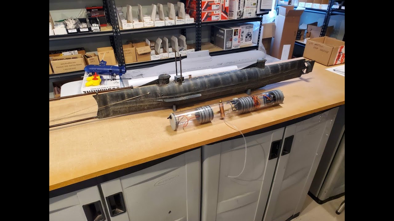1:12 scale HL Hunley RC submarine model - YouTube