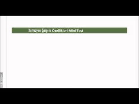 Kartezyen Çarpım Konu Anlatımı