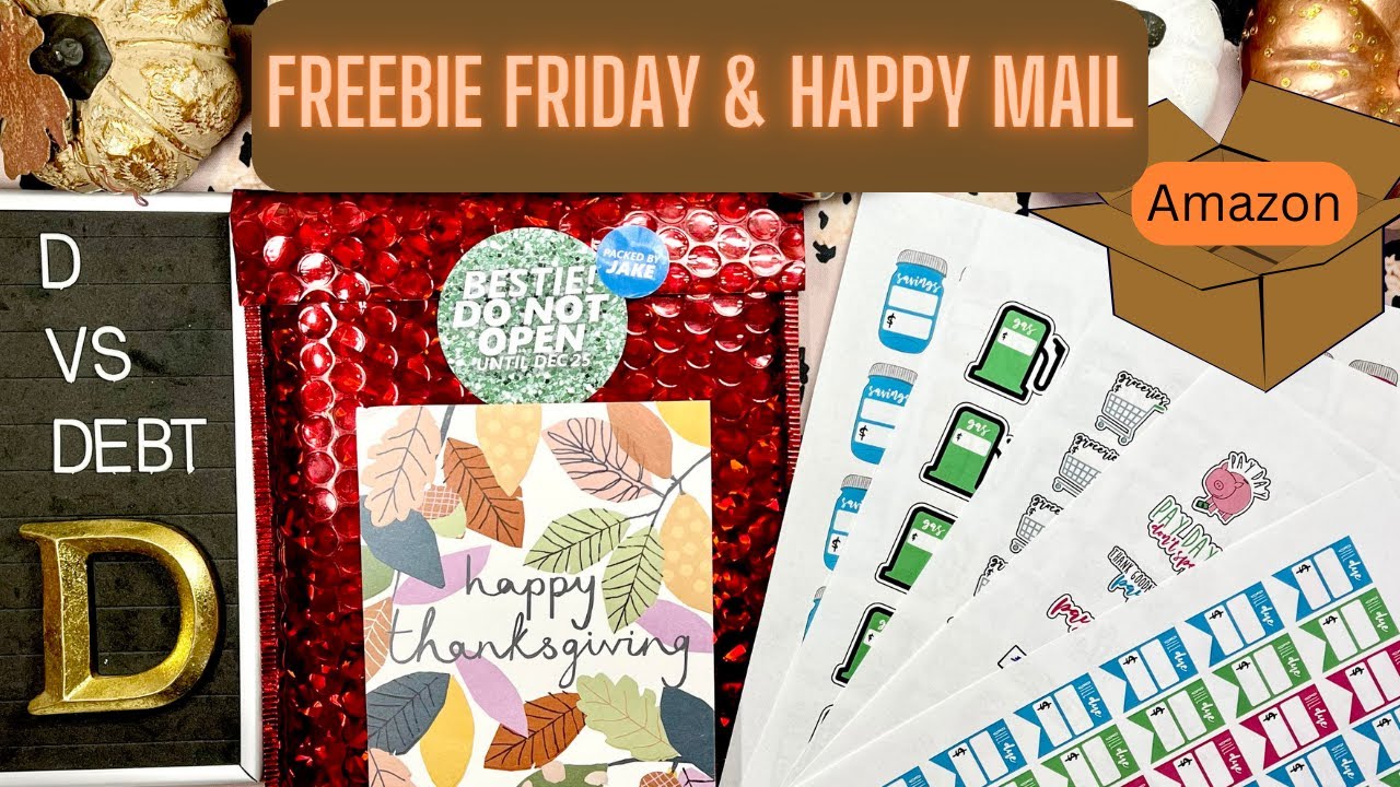 Freebie Friday printable budgeting stickers & Happy Mail - YouTube