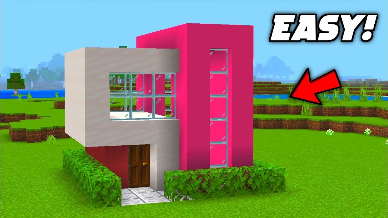Minecraft: How To Build a Pink Modern House (Easy Tutorial) #14 - YouTube