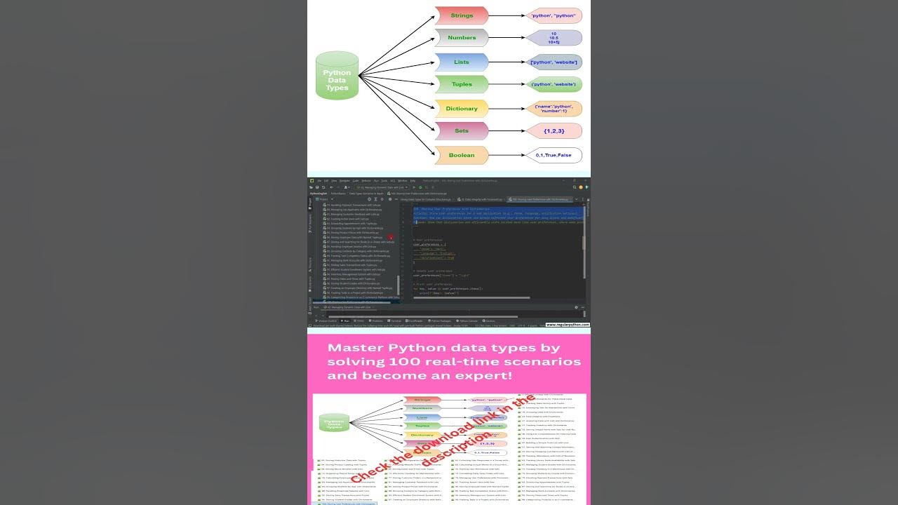 Master Python data types by solving 100 real-time scenarios and become an expert #python # ...