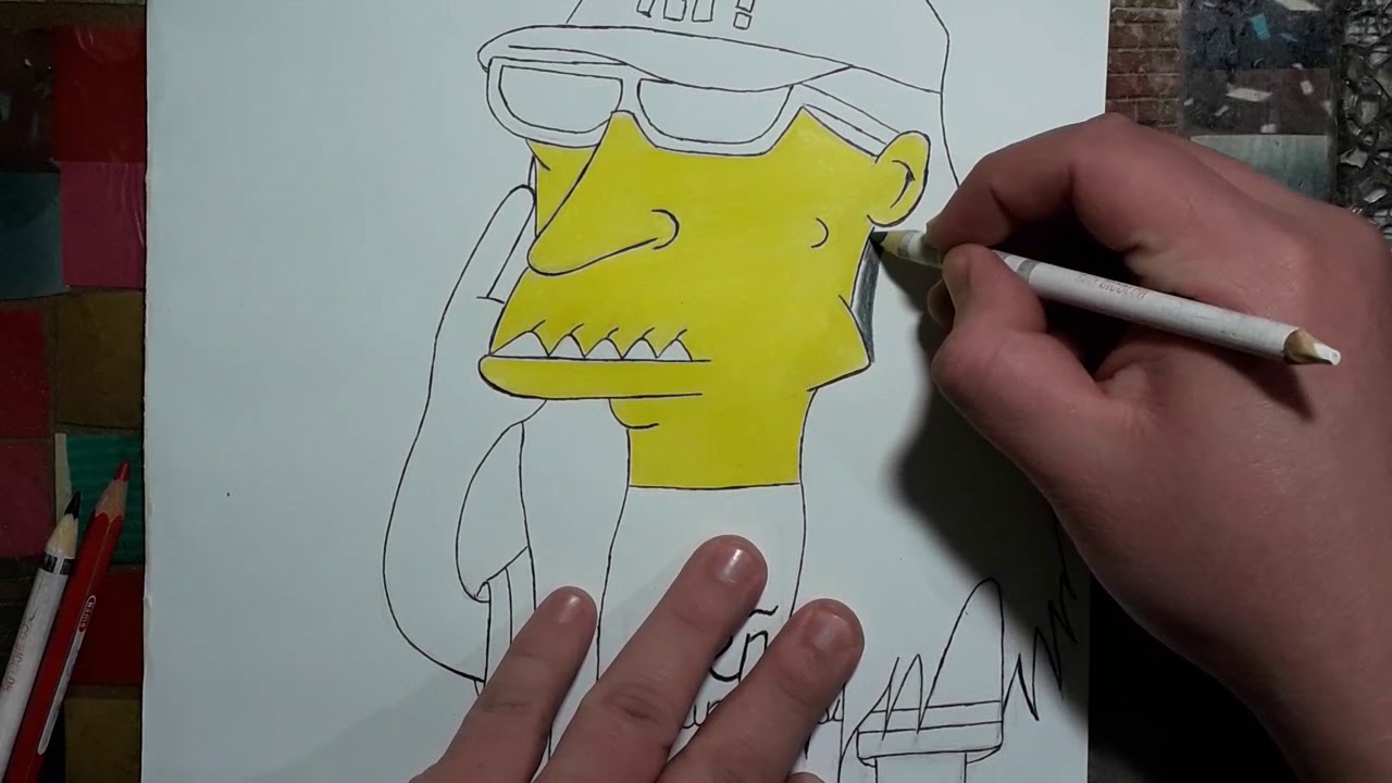 Mala Fama - Dibujando a Hernan Coronel (Simpsonizado) - YouTube