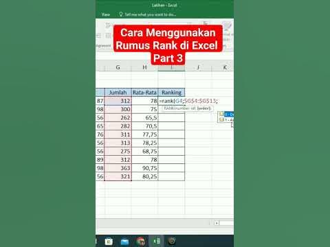 Cara Menggunakan Rumus Rank di Excel Part 3 - YouTube