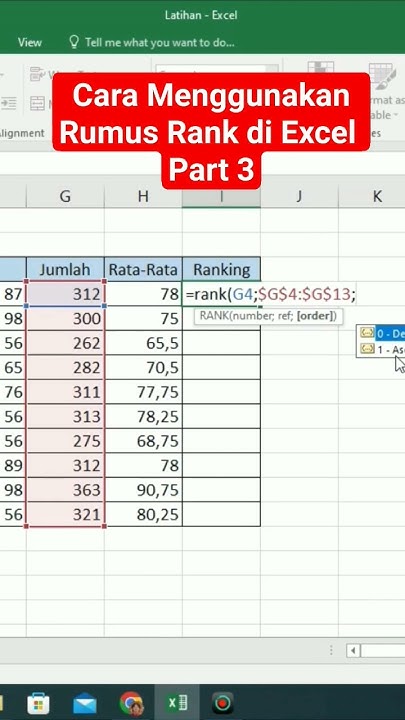 Cara Menggunakan Rumus Rank di Excel Part 3 - YouTube