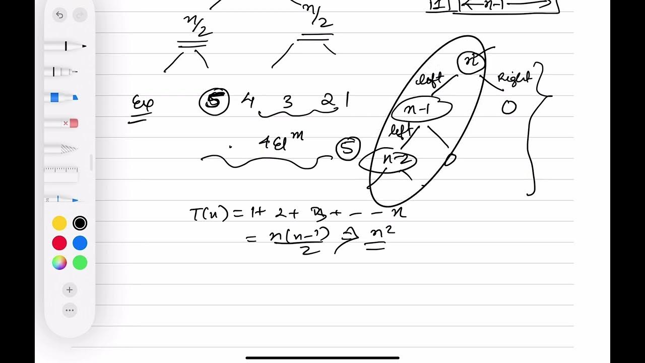 Quick Sort: Time Complexity Simplified Derivation for Worst Case - YouTube
