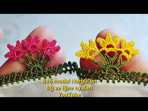 #crochet#puntillas#handmade#816 TIĞ OYASI EN KOLAY KALEM OYASI KALIP GİBİ ÇİÇEĞİ İLE PEK HOŞ OLDU