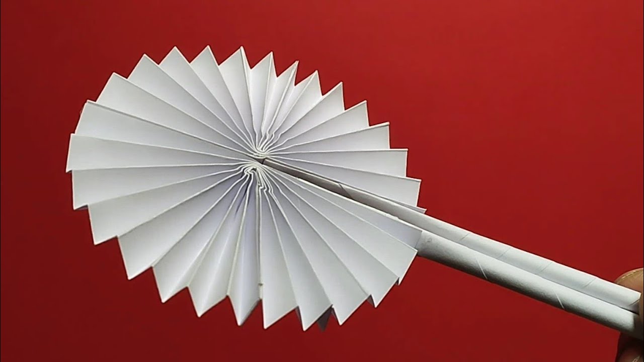 How to make origami paper fan | Paper pocket fan | Summer special paper ...