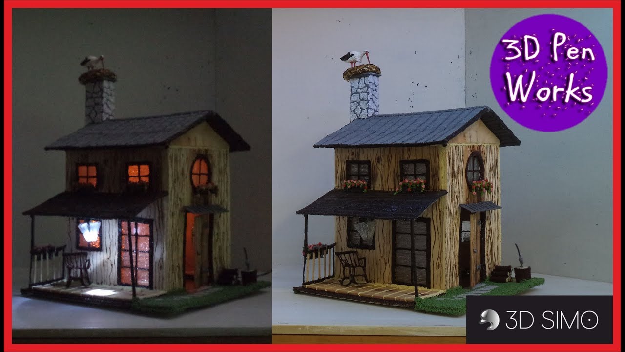 3D pen works log cabin | 3DSIMO | 3d pen tutorial - YouTube