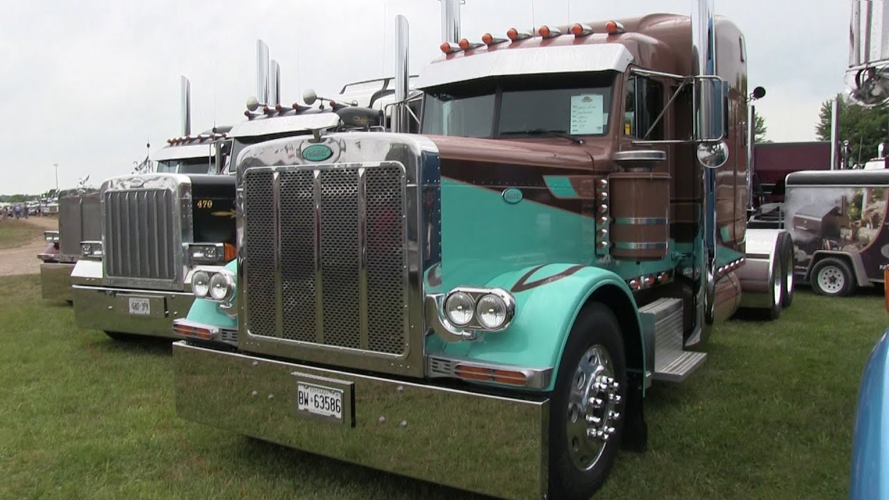 2000 Brown & Blue Peterbilt 379 At Clifford Truck Show 2024 - YouTube