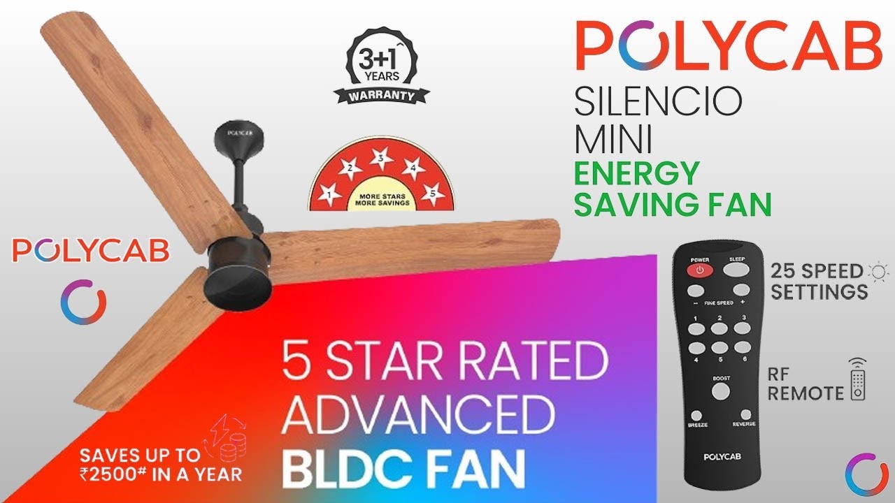 POLYCAB Silencio mini BLDC fan unboxing | Best BLDC fan under 3200 ...