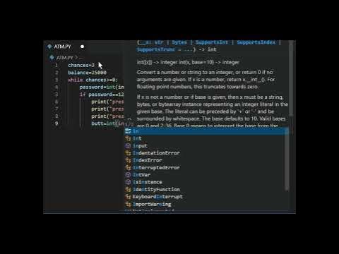 Coding for ATM in Python - YouTube