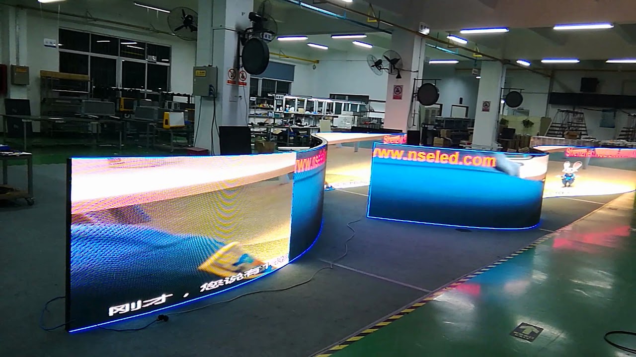 Indoor P4 wave shape flexible LED display - YouTube