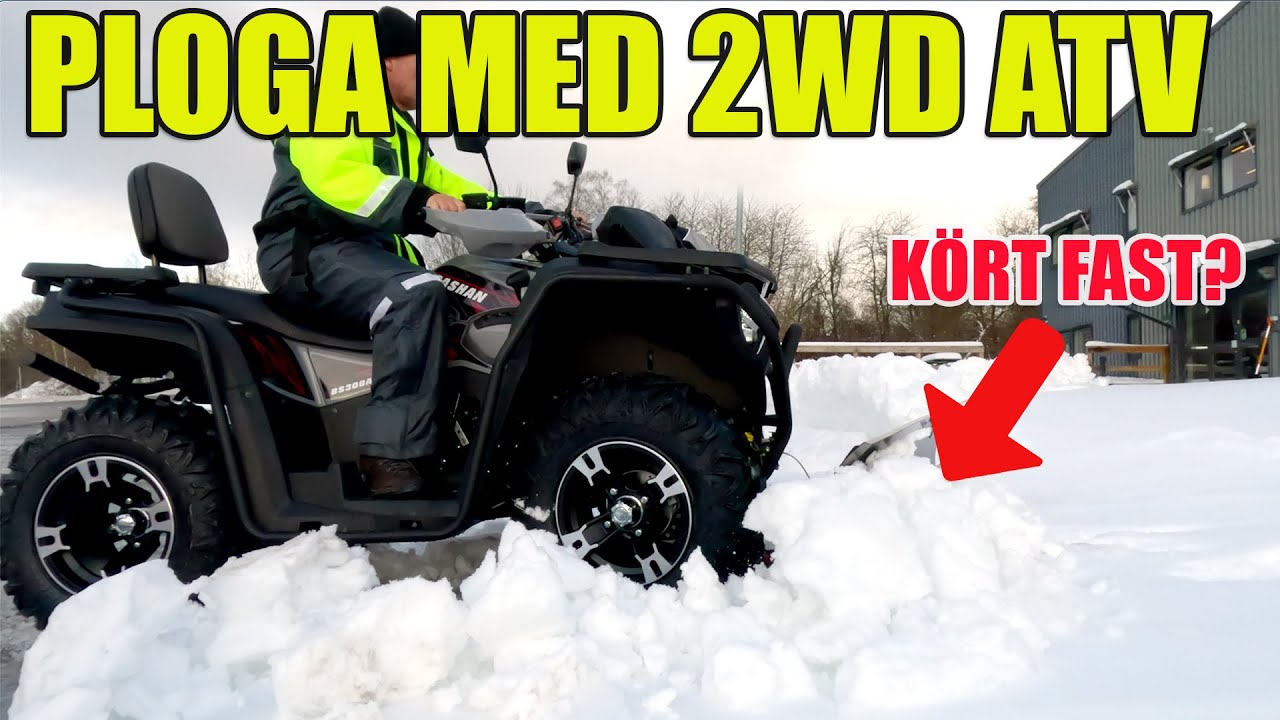 Provar att ploga med billig 2WD ATV & går det att köra i skog full med ...