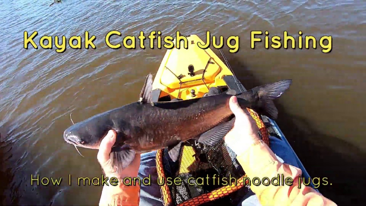 Kayak Catfish Jug Fishing, how I make and use catfish noodle jugs - YouTube
