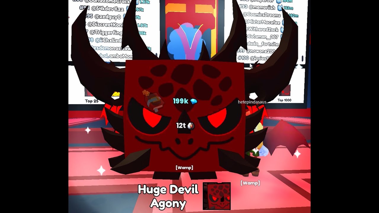 AMAZING!!!! I hatched a huge devil agony - pet simulator 99 - YouTube