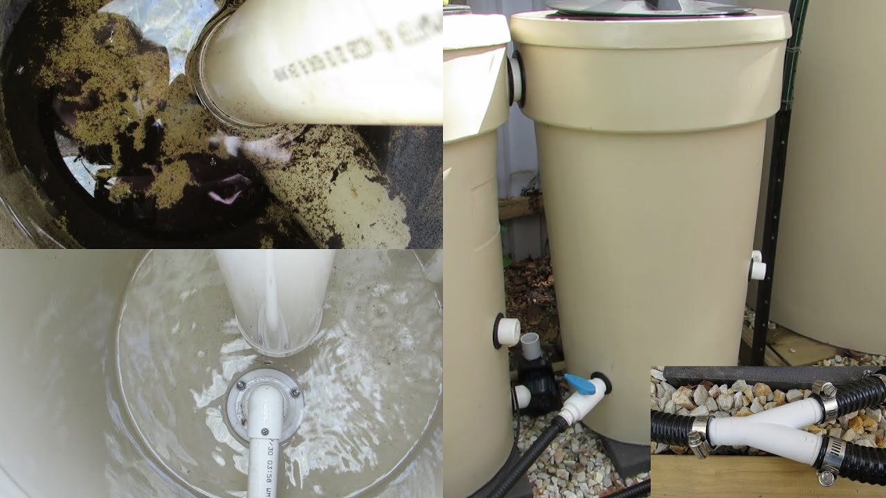 Aquaponic Build Vlog 6, Radial Flow Filter clean out & playing with the ...