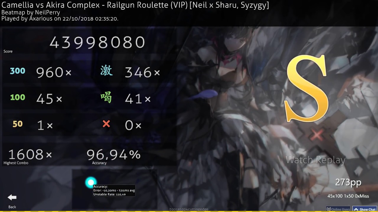 osu! | Axarious | Camellia vs Akira Complex - Railgun Roulette ...