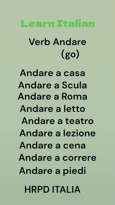 🇮🇹 Verb Andare | Learn Italian | learn italian language ! #learnitalian ...