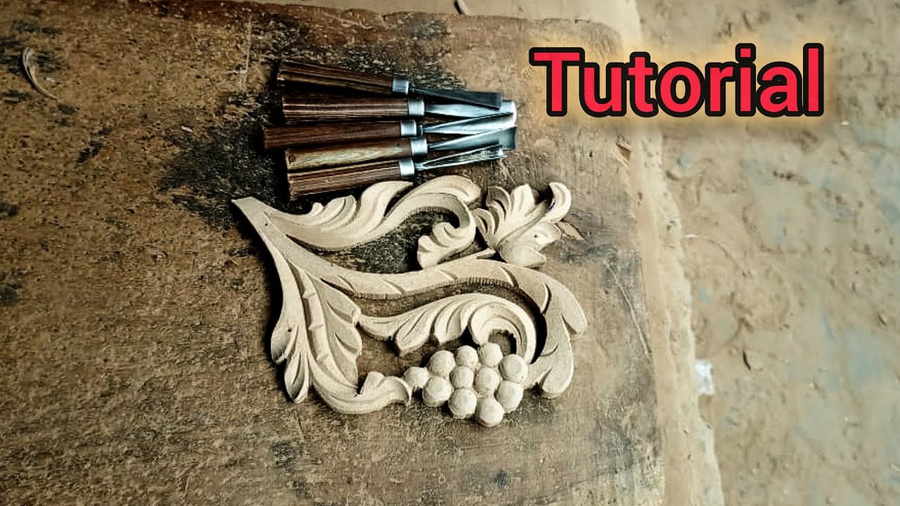 Tutorial Wood Carving New model Design ! how To Wood Carving Flower ...