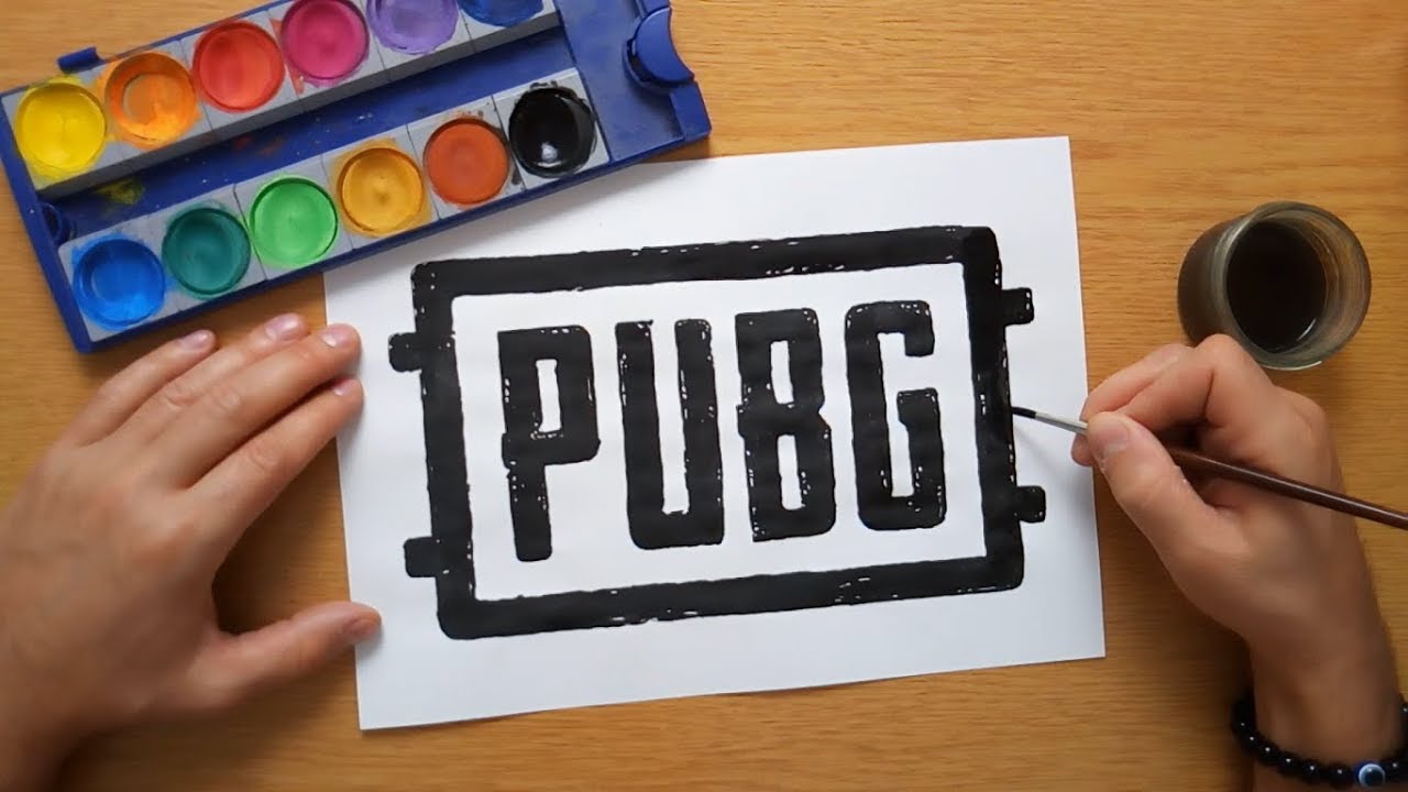 How to draw the PUBG logo - PlayerUnknown's Battlegrounds - YouTube