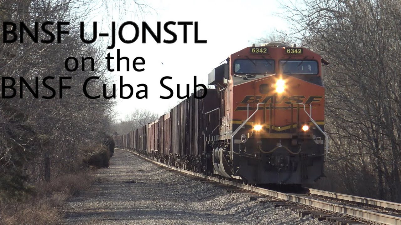 BNSF U-JONSTL Ballast Train on the Cuba Sub - YouTube