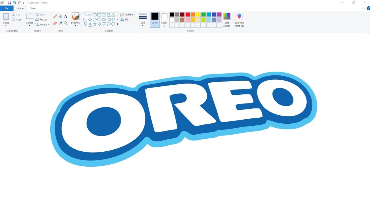 How to draw OREO Logo step by step in Ms Paint | Oreo Logo Drawing ...