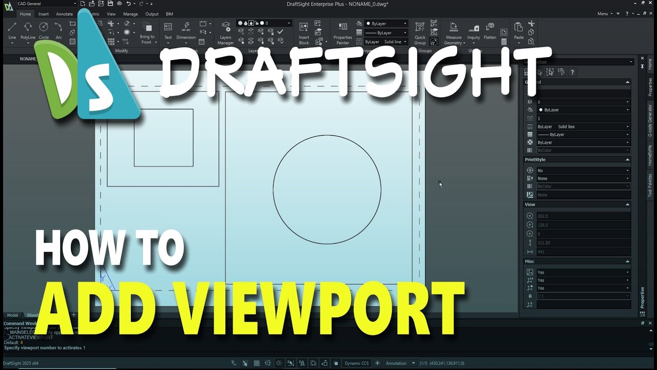 Draftsight How To Add Viewport - YouTube
