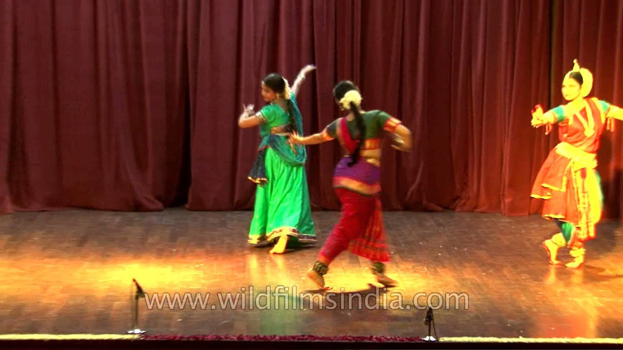 A trio of Odissi, Bharatanatyam and Kathak dancers perform in India ...