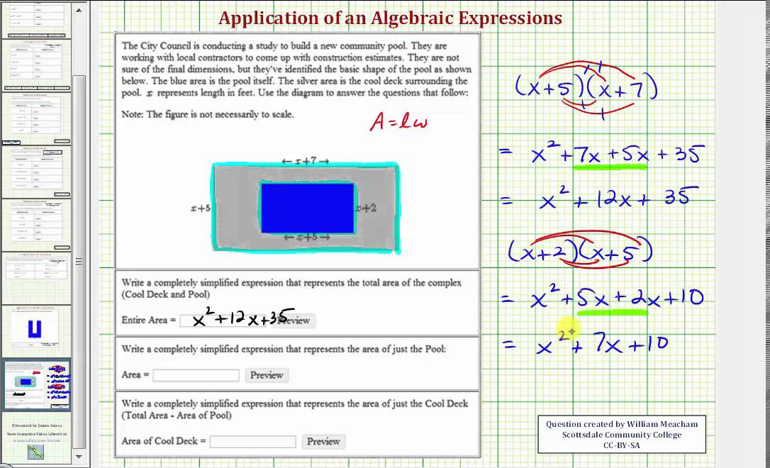 Ex Find A Polynomial Expression For Area Of Rectangles Pool Ex Find A Polynomial Expression For Area Of Rectangles Pool