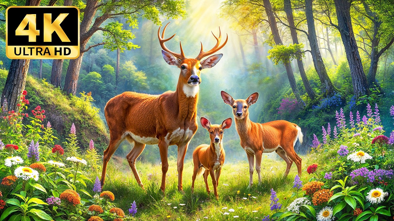The Most Majestic Wild Animals Forest in 4K - Peaceful Nature Scenes ...