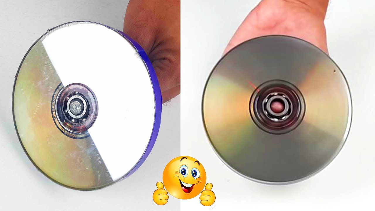 HOW TO MAKE FIDGET SPINNER FROM CD - DIY CD Disc Fidget Spinner - YouTube