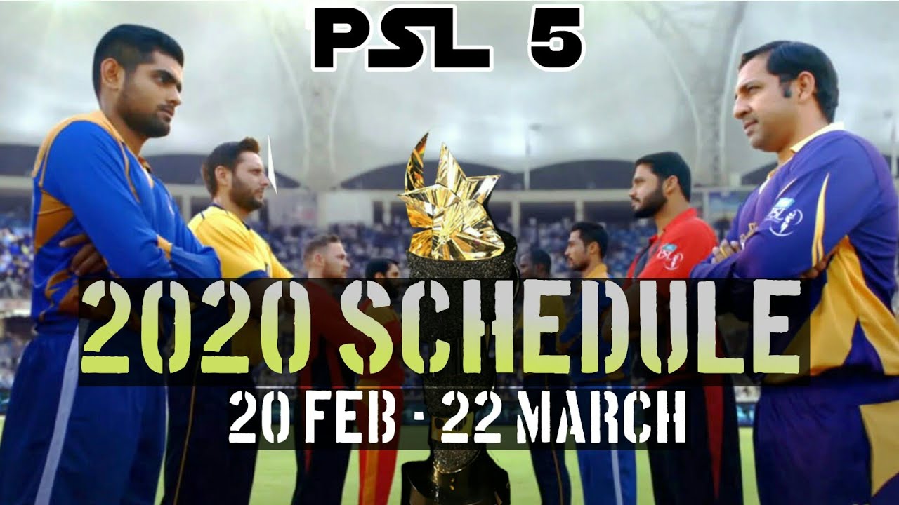 PSL 2020 Season 5 Schedule All Teams Matches With Full Information ...