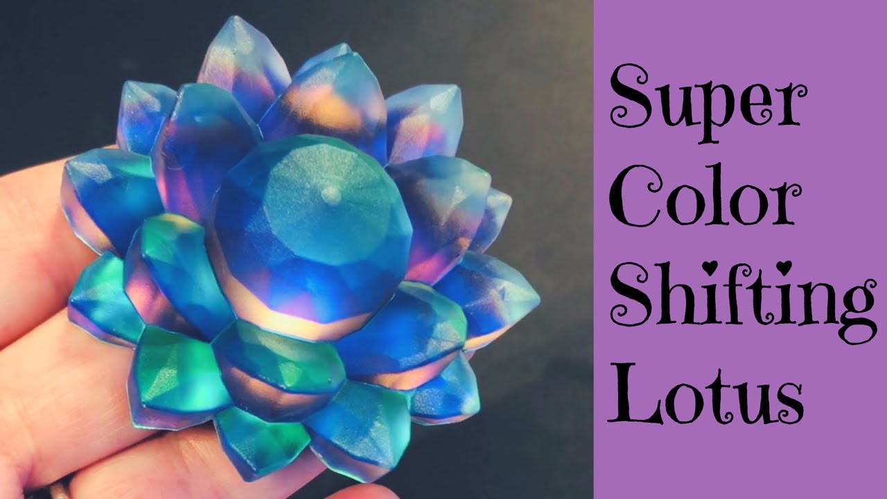 Super Color Shifting Faux Silver Crystal Lotus Flower 5 to 6 Colors WOW ...