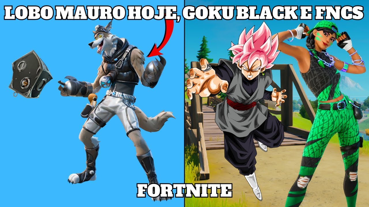 SKIN LOBO MAURO HOJE, GOKU BLACK E ITENS FNCS NO FORTNITE - YouTube