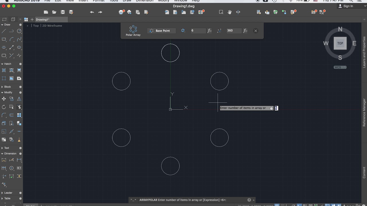 Polar Array Autocad Youtube
