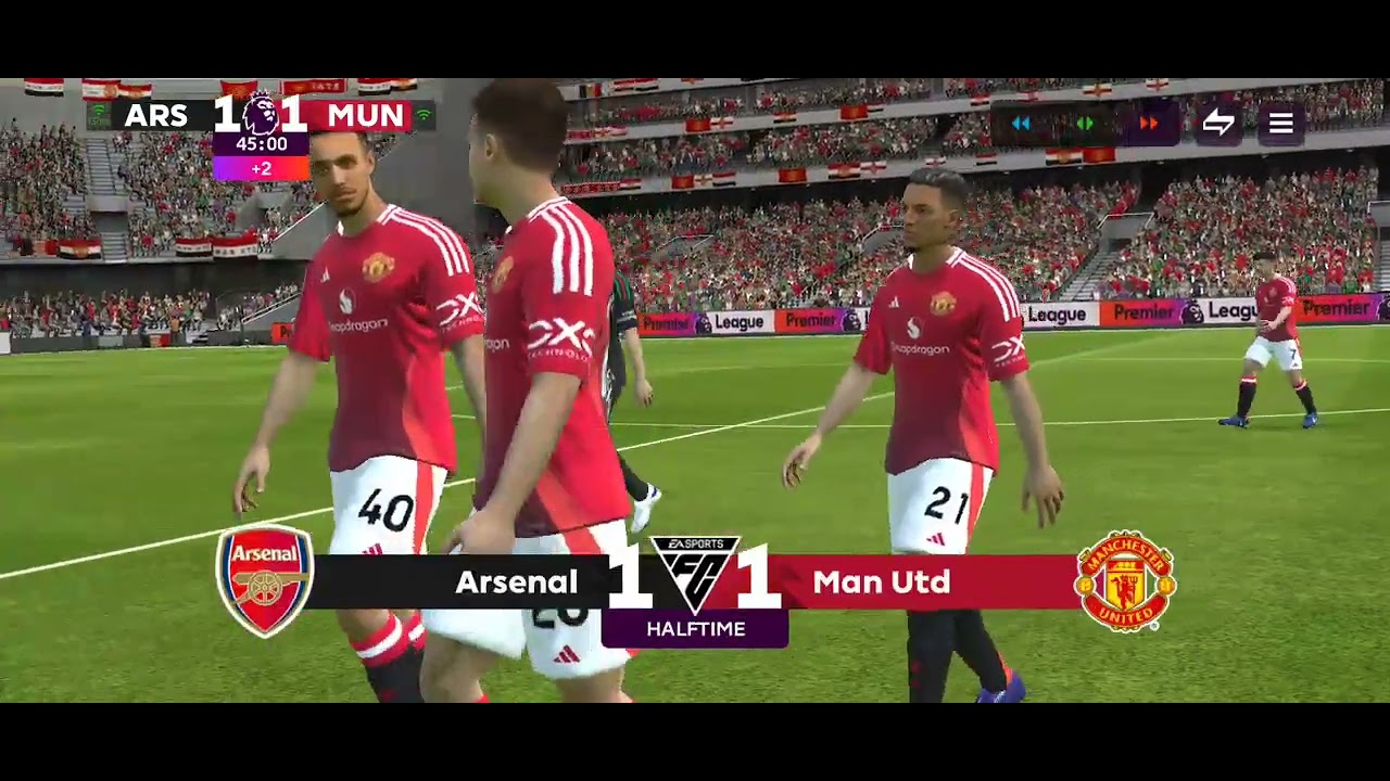 recreat ARS VS MAN U match but result is opposite - YouTube