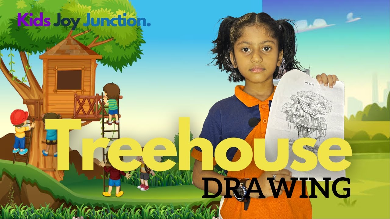 Tree House Drawing for Kids | How to draw Treehouse | kidsJoyJunction ...