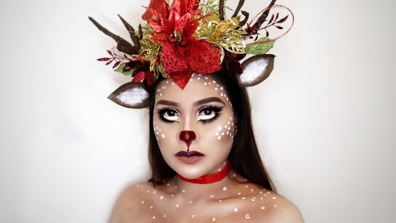 Deer Makeup Tutorial | Rudolph the Red-Nosed Reindeer | Christmas ...