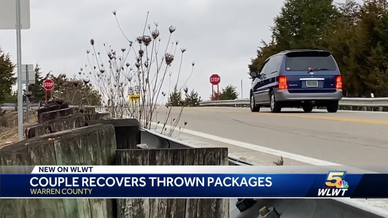 Couple recovers thrown packages in Warren County - YouTube
