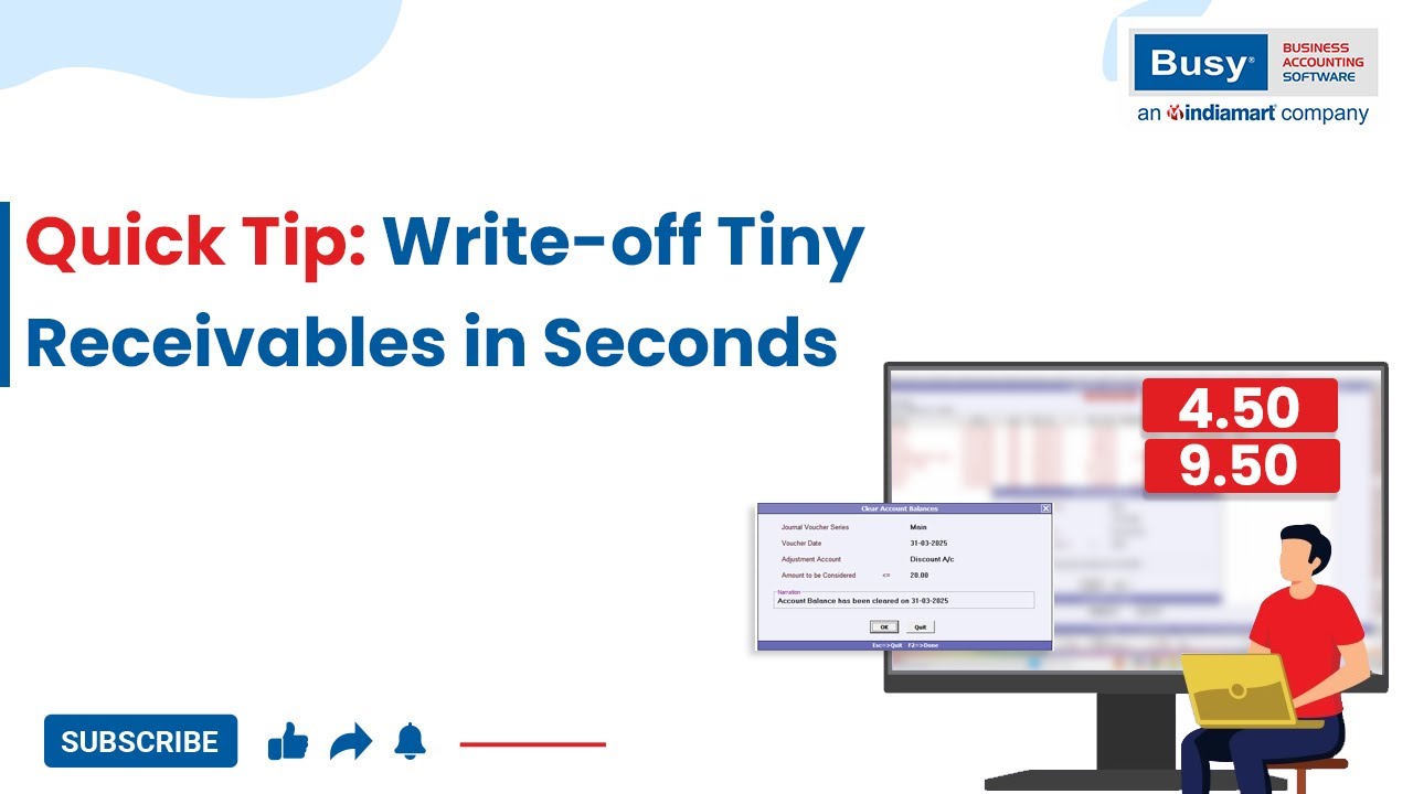 Quick Tip : Write off Tiny Receivables in Seconds (English) | BUSY ...