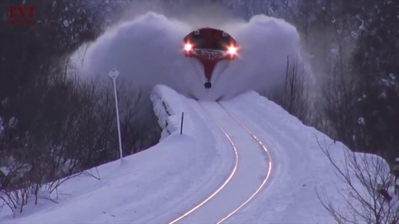 Top 6 Train V-Plows Destroying Snow Drifts, Trains vs Snow - YouTube