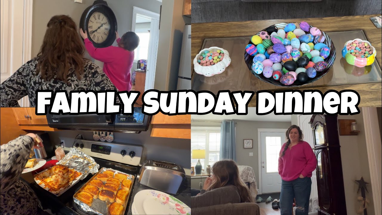 It’s family sunday dinner time & moms Easter decor home tour! - YouTube