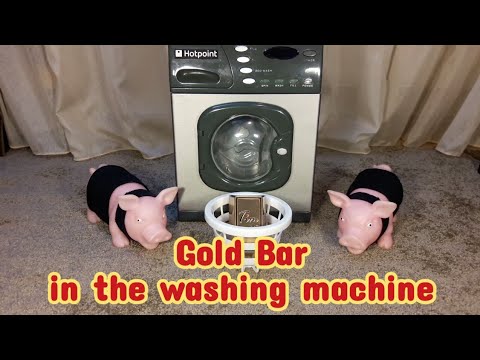 Gold Bar in the washing machine video by Happy Pigs - YouTube
